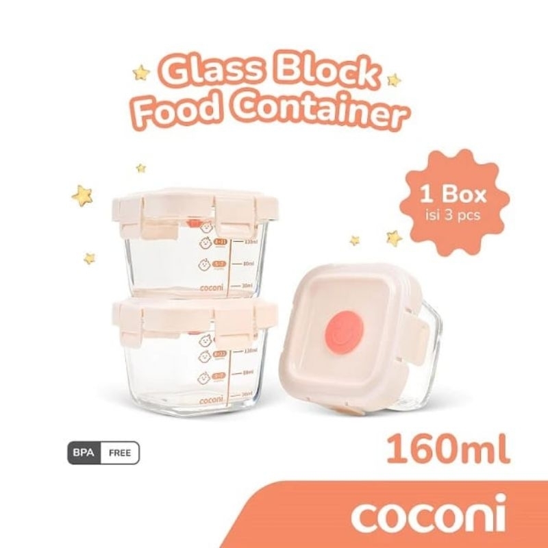 Jual COCONI Baby Food Glass Container 1 box isi 3 pcs ukuran 160ml | Shopee Indonesia