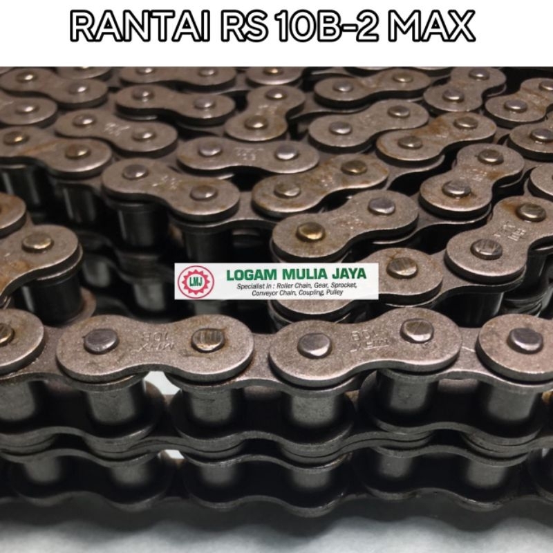 Jual RANTAI ROLLER CHAIN RS 10B-2 MAX SOLID BUSHING RS 10B DOUBLE SPROCKET RS 10BX2 MAX SB ...