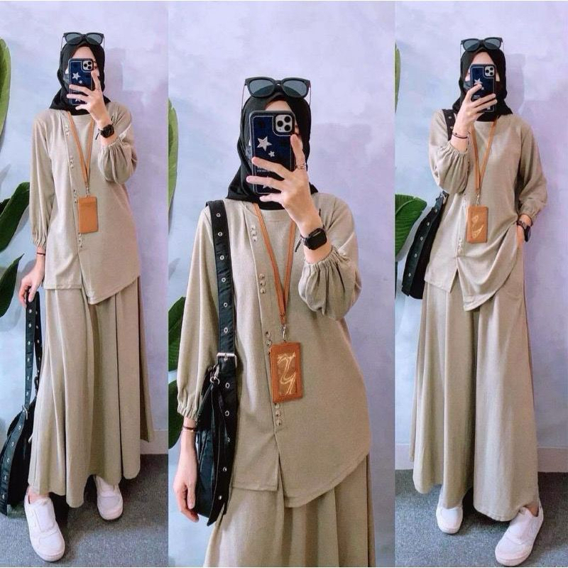 Jual Setelan Rok Wanita Polos Brigita Jumbo Set | Setelan Wanita ...