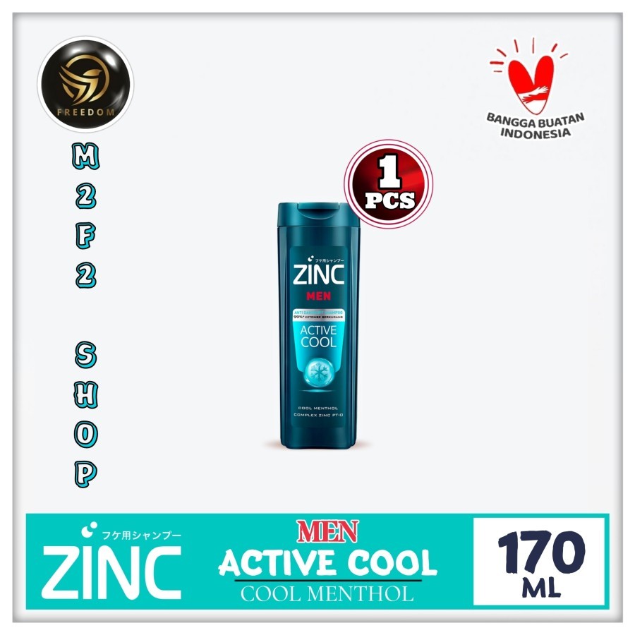 Jual Shampoo Zinc Men Anti Dandruff Active Cool - 170 ml (Kemasan ...