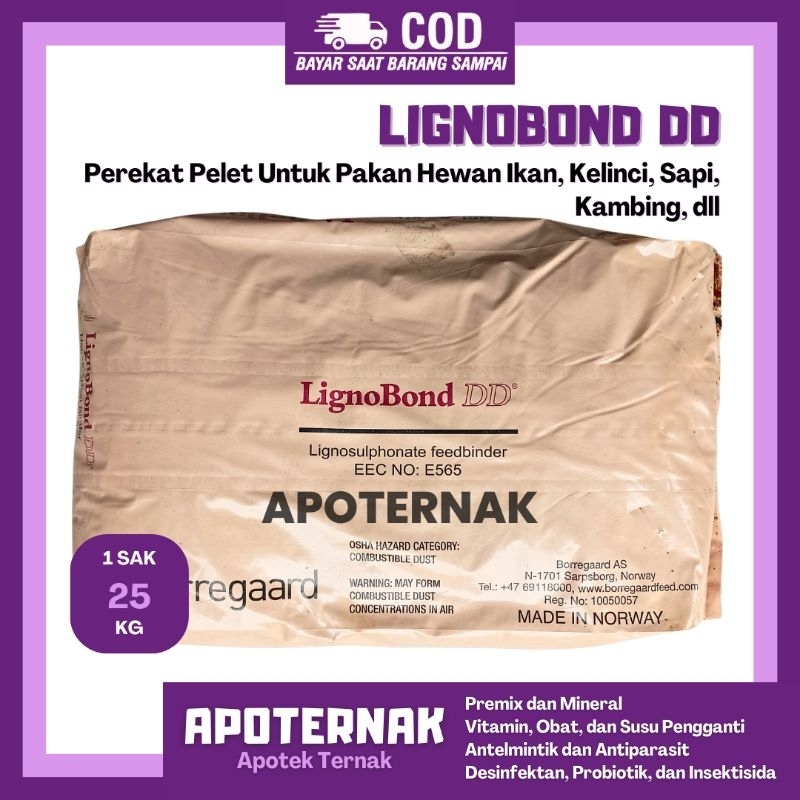 Jual LIGNOBOND DD 25 KG - Pellet Binder Pakan - Perekat Pelet Untuk ...