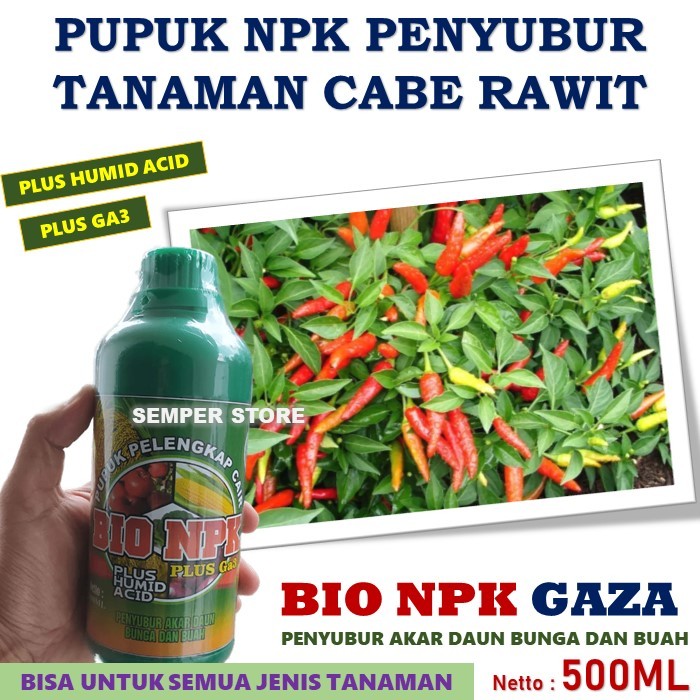 Jual Pupuk Penyubur dan Pelebat Cabe Rawit Terbaik BIO NPK GAZA isi 500ML Obat Semprot Pelebat ...