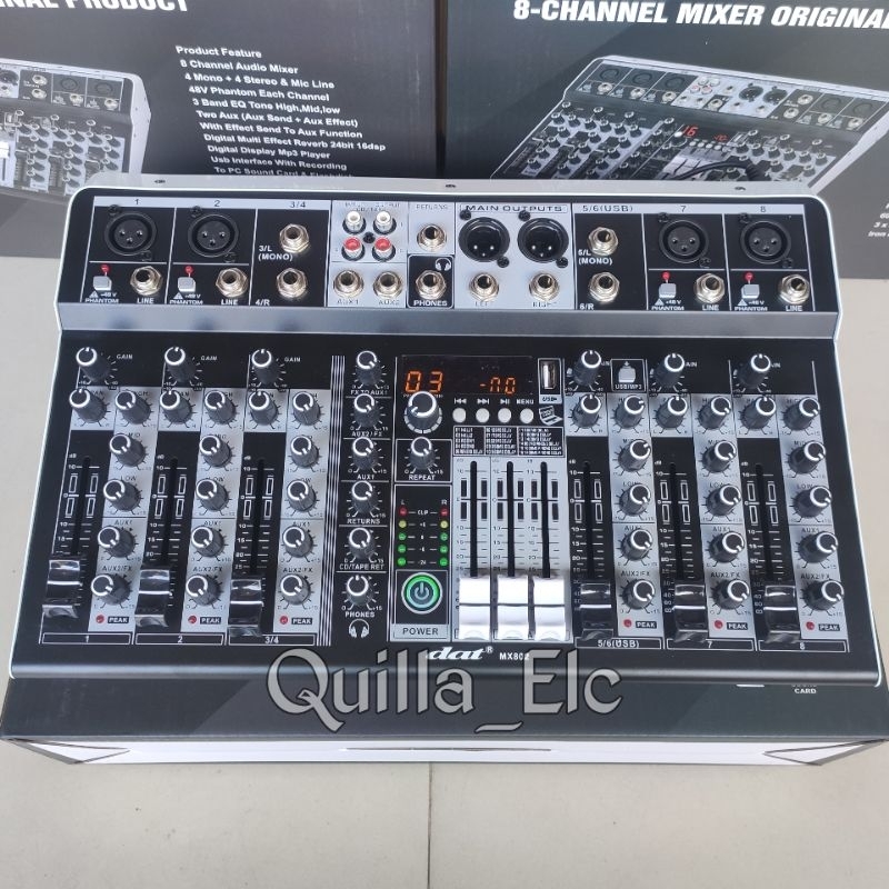 Jual Mixer Audio DAT MX802 8 Channel Bluetooth USB | Shopee Indonesia