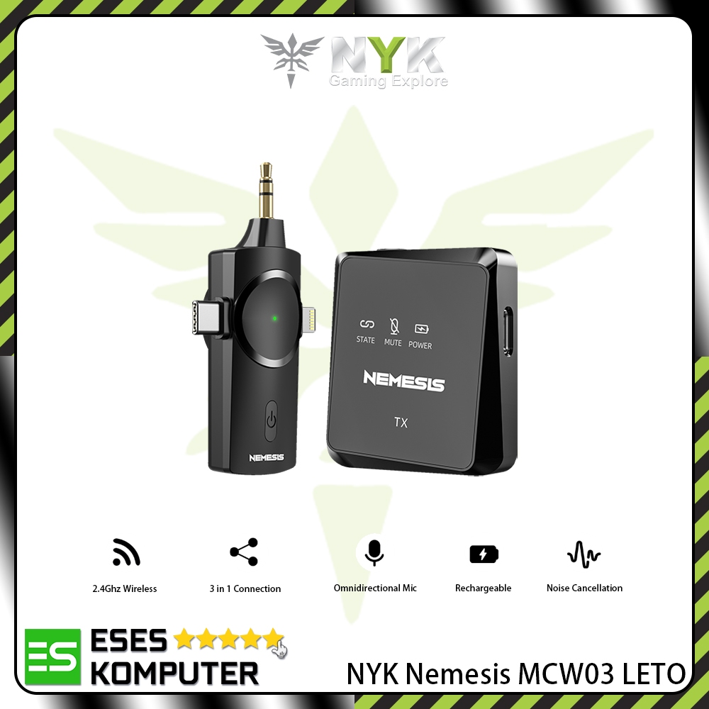 Jual Microphone NYK Nemesis MCW-03 MCW03 LETO Wireless Lavalier Mic | Shopee Indonesia