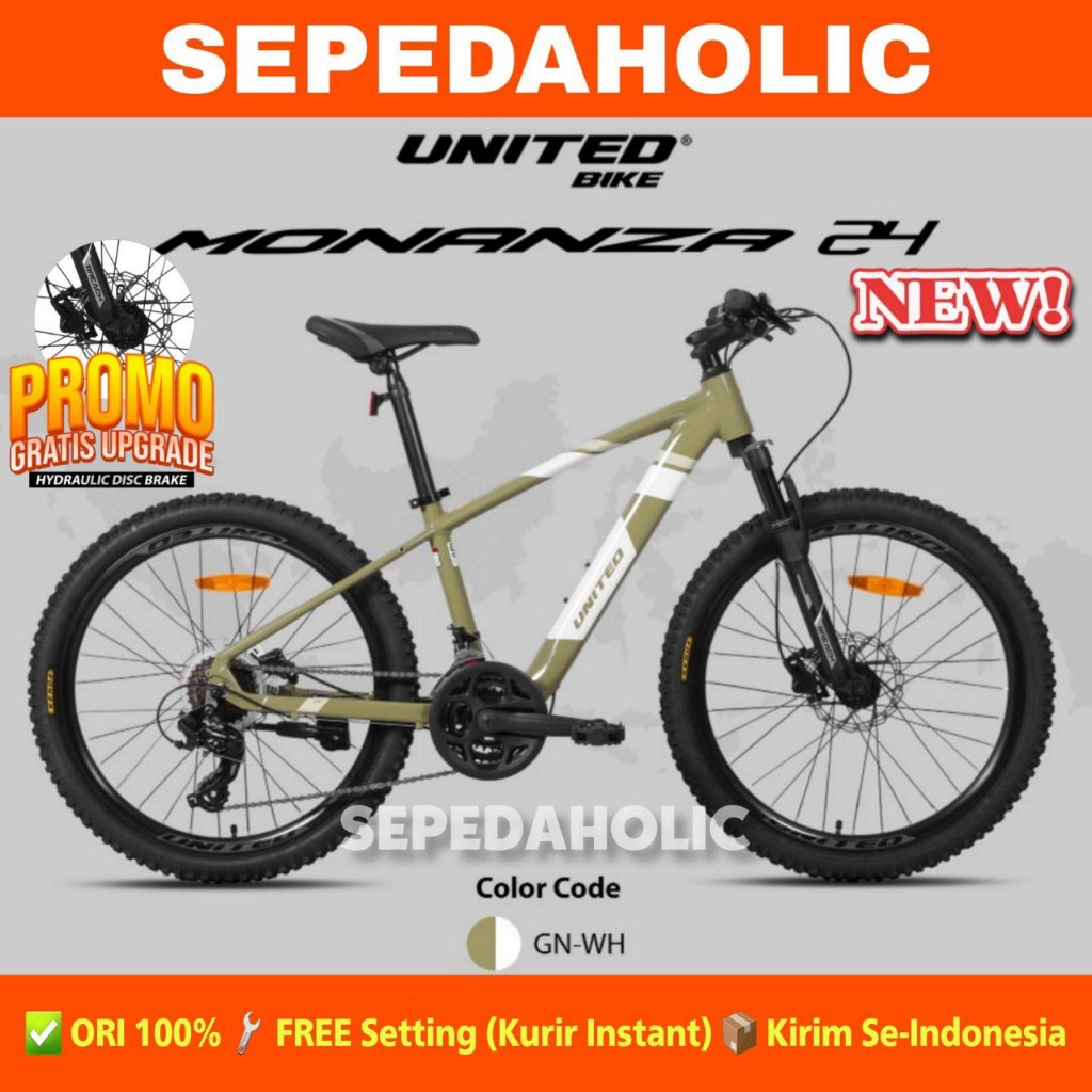 Jual Sepeda Gunung MTB UNITED MONANZA 24 Inch NEW Alloy 24 Speed ...