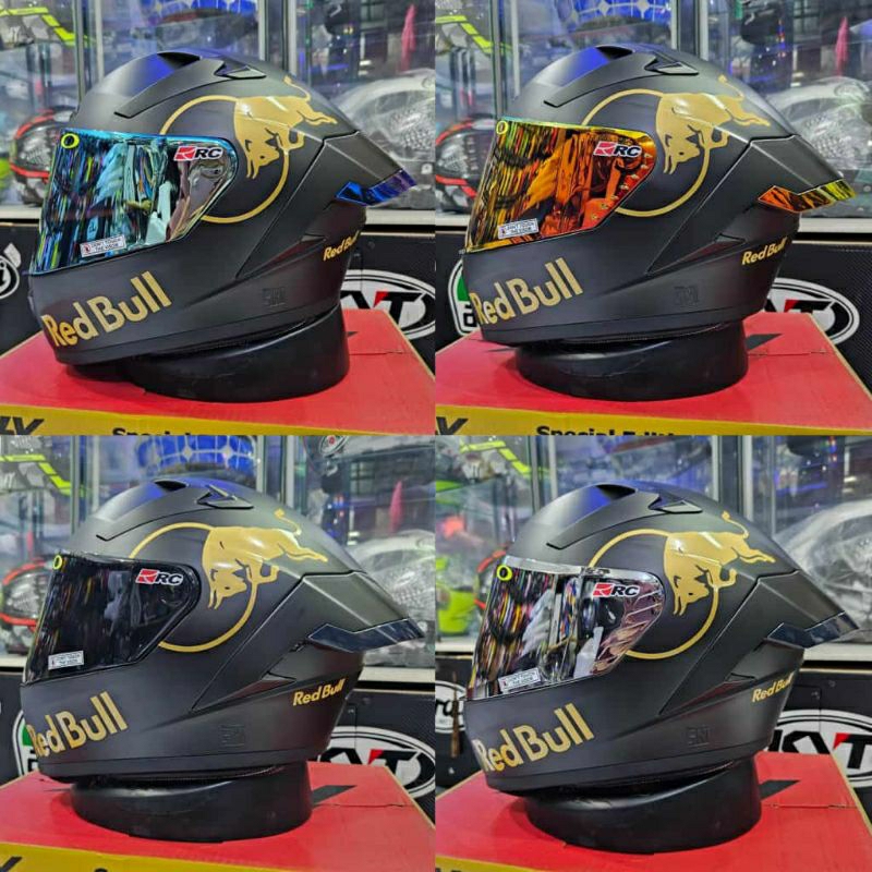 Jual Helm Full Face ALV GENESIS Black Doff Paket Ganteng Redbull ...
