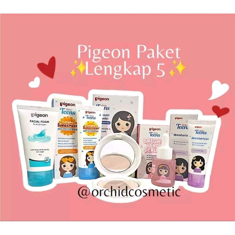 Jual Pigeon Teens Paket /Pigeon Skincare Kulit Remaja Acne Brightening ...