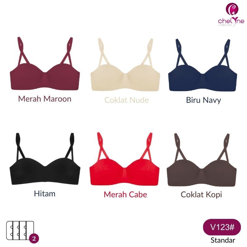 Jual Chelyne BH Seamless Lycra V123 Standar Size / V761 Premium Half Cup Bra Dengan Kawat ...