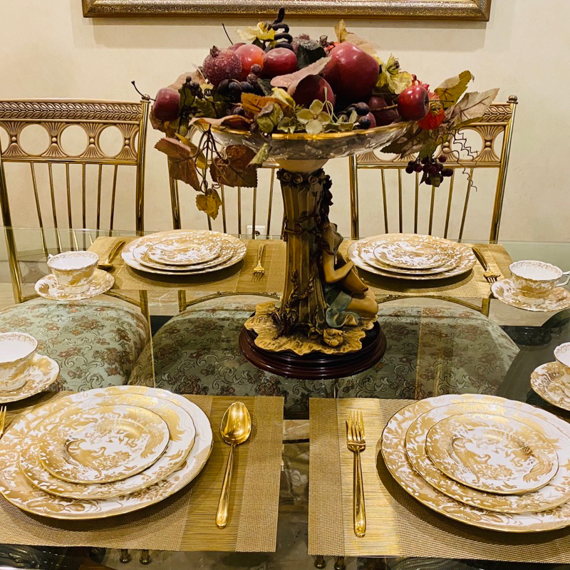 Jual Dinner Set Royal Crown Derby England Aves Gold 20 Pcs Mewah Cantik ...