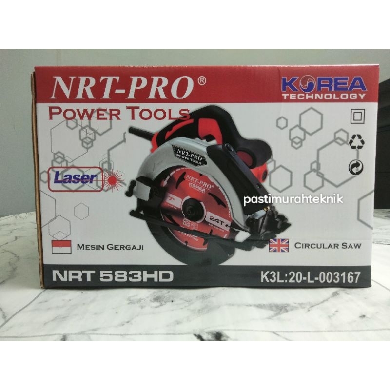 Jual MESIN POTONG KAYU LISTRIK/CIRCULAR SAW NRT PRO TIPE 2600HD, CX-58 ...