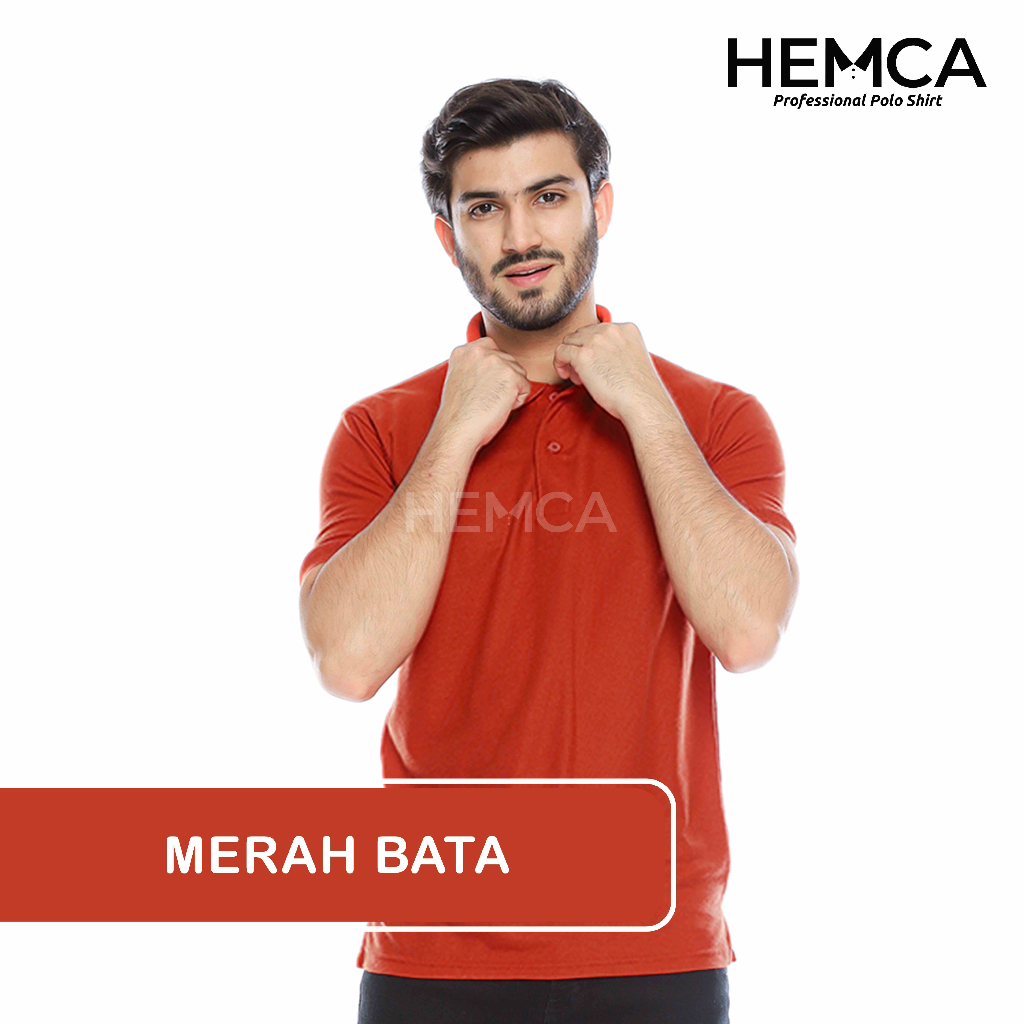 Jual Kaos Polo Polos Merah Bata - Hemca Professional Polo Shirt / Kaos ...