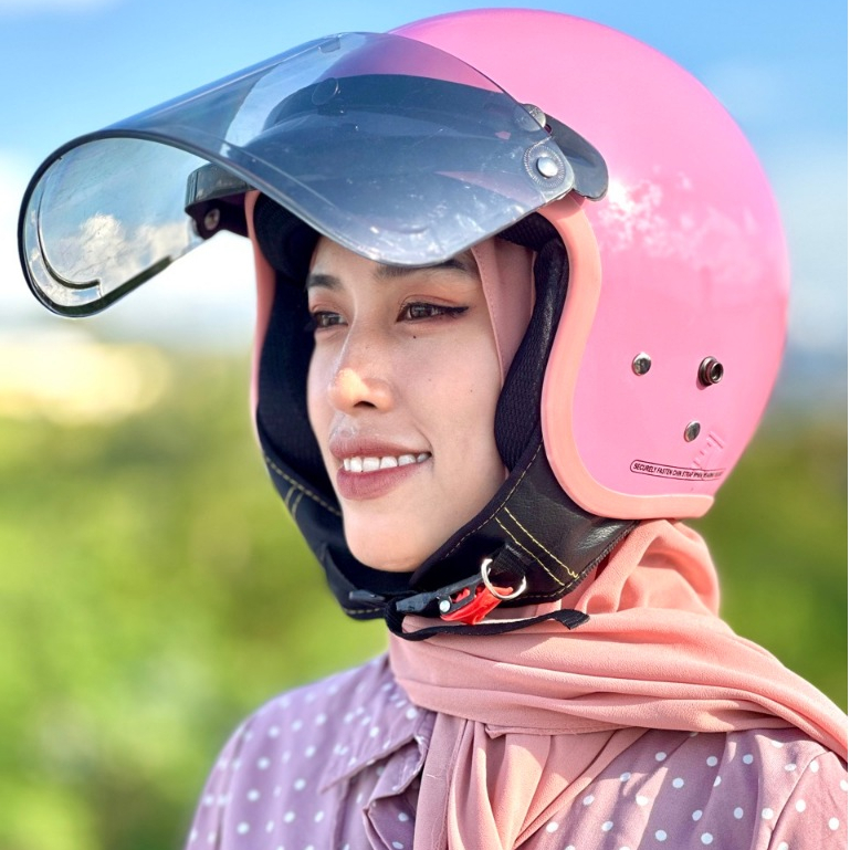 Jual Helm Bogo Dewasa Retro Hijab Wanita | Shopee Indonesia