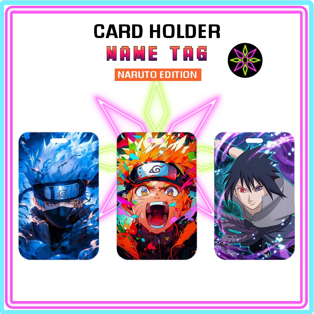 Jual Hikari Print ID Card Holder Naruto Edition Nametag Tanpa Tali Card ...