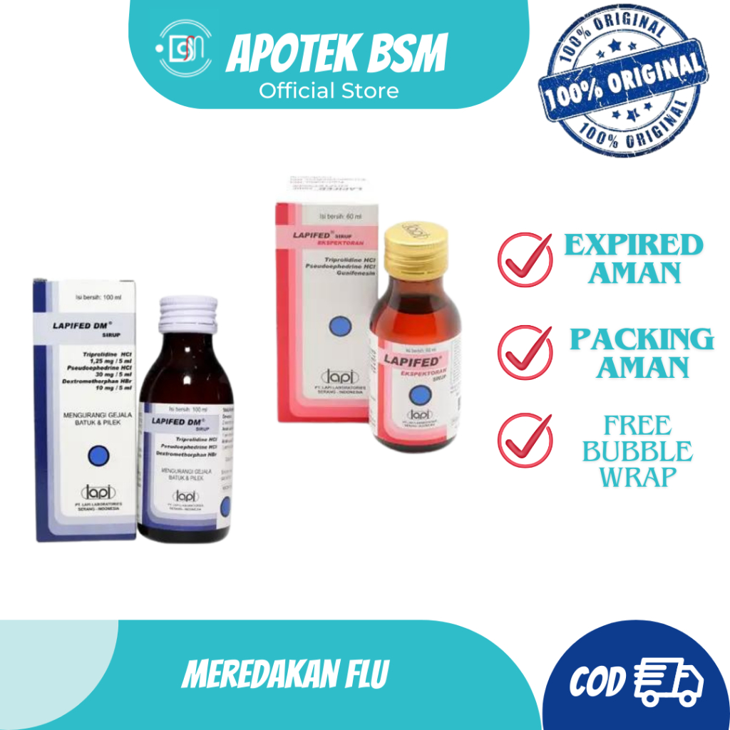 Jual Lapifed Expectorant 60ml dan DM 60ml, 100ml Sirup untuk Mengatasi ...