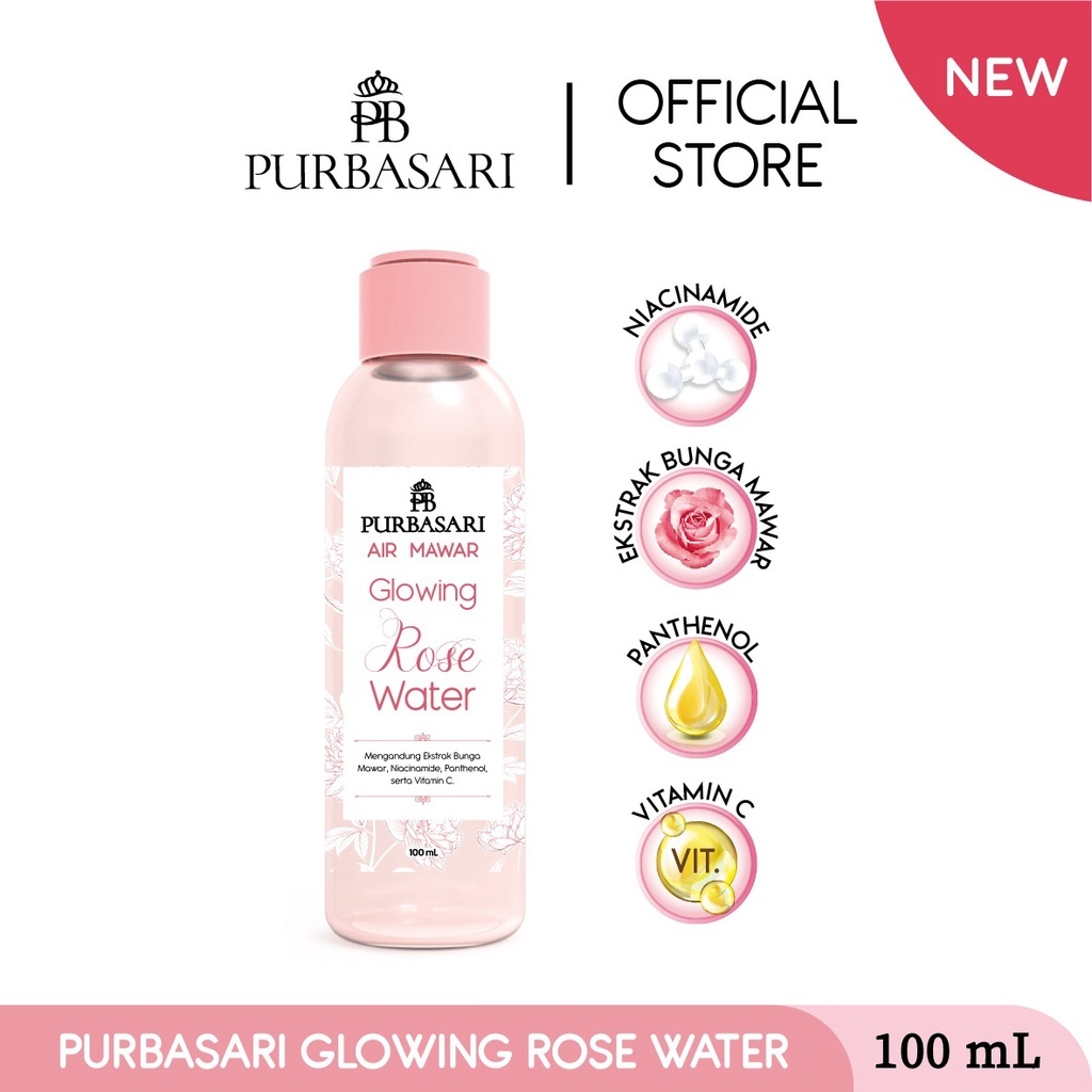 Jual PURBASARI Air Mawar Glowing Rose Water 100ml | 200ml | Shopee ...