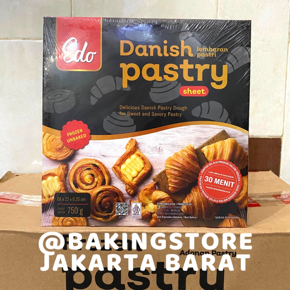 Jual Extra promo Danish Pastry Sheet Edo 75 gr Lembaran Adonan Pastri ...