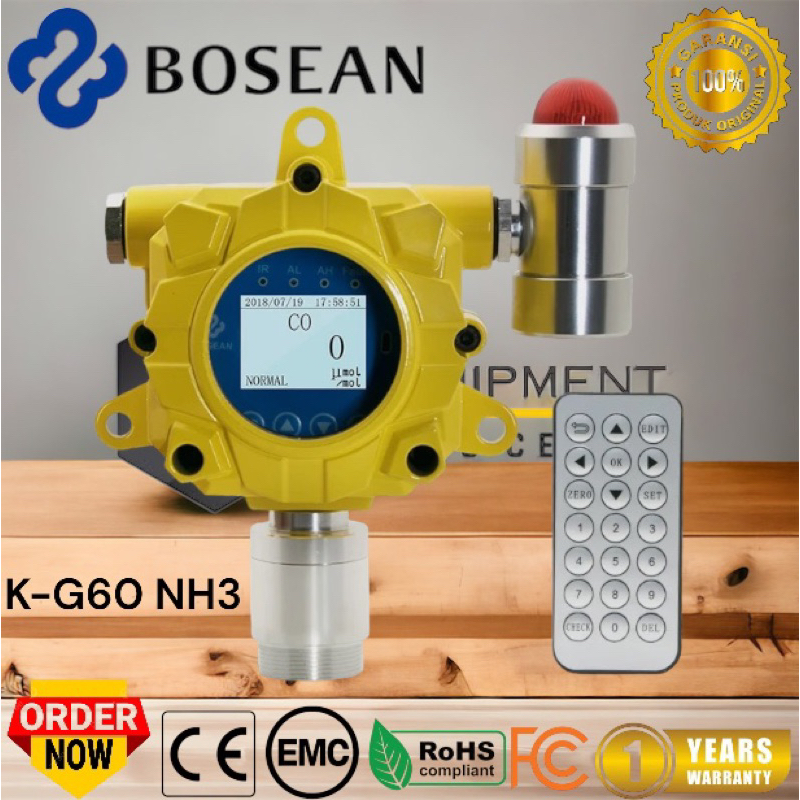 Jual NH3 Ammonia Fixed Online Gas Detector K-G60 Bosean Monitor KG60 Amonia | Shopee Indonesia