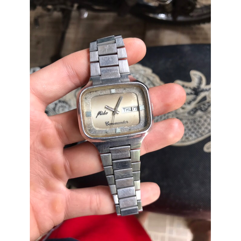Jual JAM TANGAN PRIA MIDO COMMANDER TV SHAPE ORIGINAL VINTAGE | Shopee ...