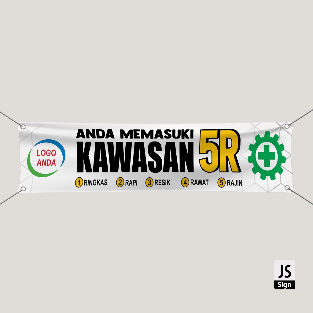 Jual Spanduk Banner K3 Safety ANDA MEMASUKI KAWASAN 5R - GRATIS LOGO ...