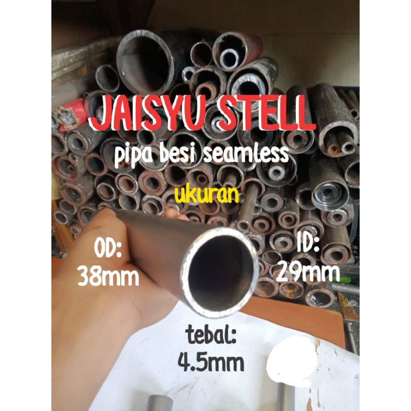 Jual pipa besi seamless od 38mm id 29mm tebal 4.5mm panjang 20cm ...