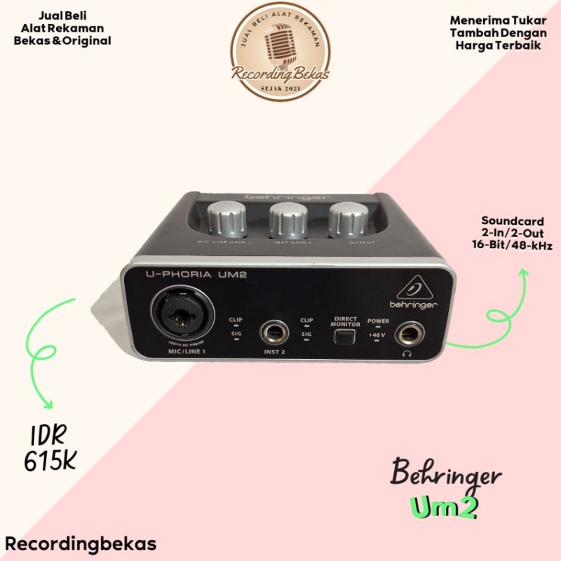 Jual Soundcard Behringer UM2 | Shopee Indonesia