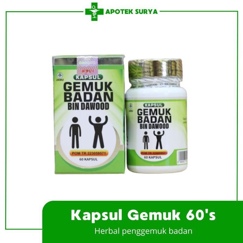Jual Kapsul Gemuk Badan 60 Kapsul Bin Dawood | Obat Herbal Penggemuk ...