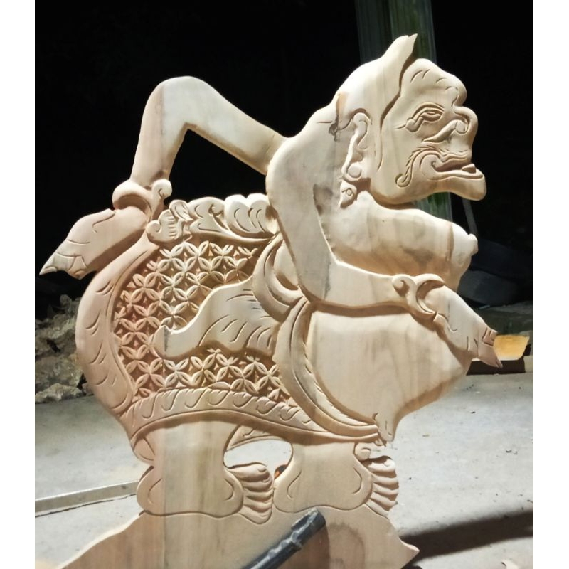 Jual Ukiran wayang semar asli kayu jati wayang semar ukir kayu jati ...