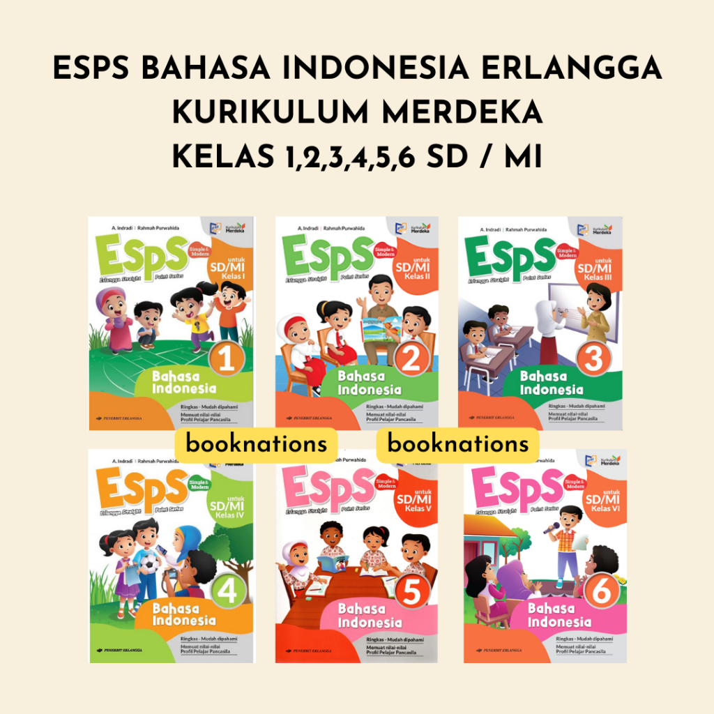 Jual Buku ESPS BAHASA INDONESIA KELAS 1 2 3 4 5 6 SD / MI ERLANGGA Kurikulum Merdeka REVISI ...