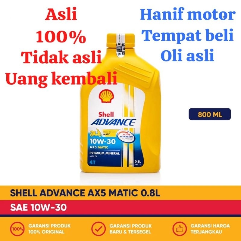 Jual Oli shell ax5 matic 10w 30 original asli untuk motor honda beat ...