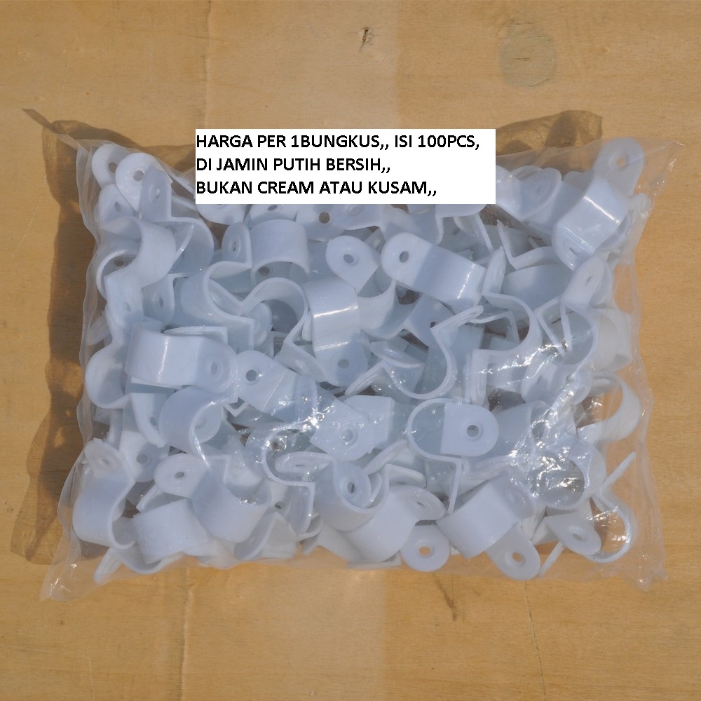 Jual 100PCS / KLEM CLAMP PIPA 20MM PVC CONDUIT LISTRIK SETARA CLIPSAL ...