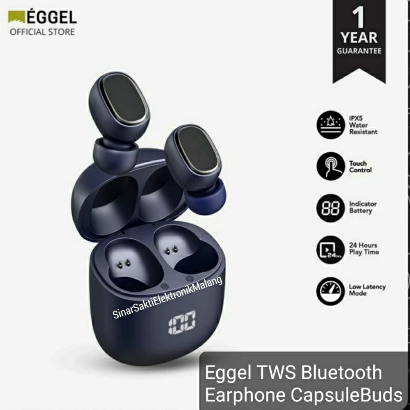 Jual Eggel TWS Bluetooth Earphone CapsuleBuds Gaming Headset Wireless ...