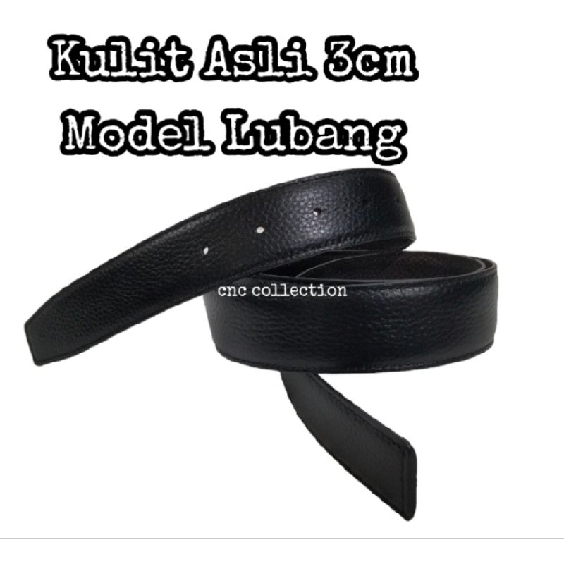 Jual Tali Sabuk Tali Pinggang 3 cm Kulit Asli Model Lubang TALI SAJA ...
