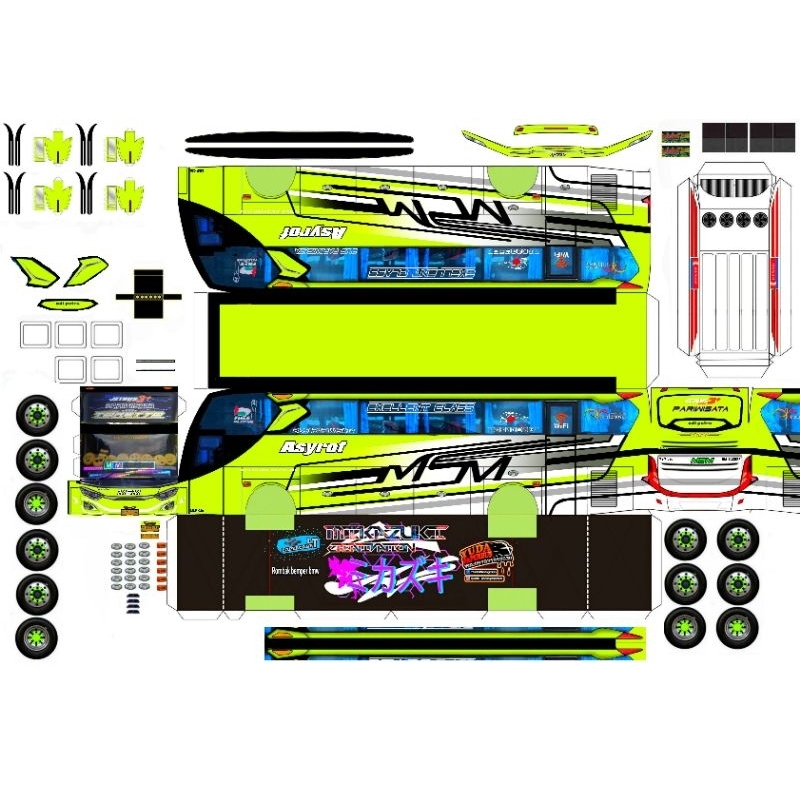Jual lembaran papercraft bus msm asyrof Fadel baby bos maudi yellow sky ...