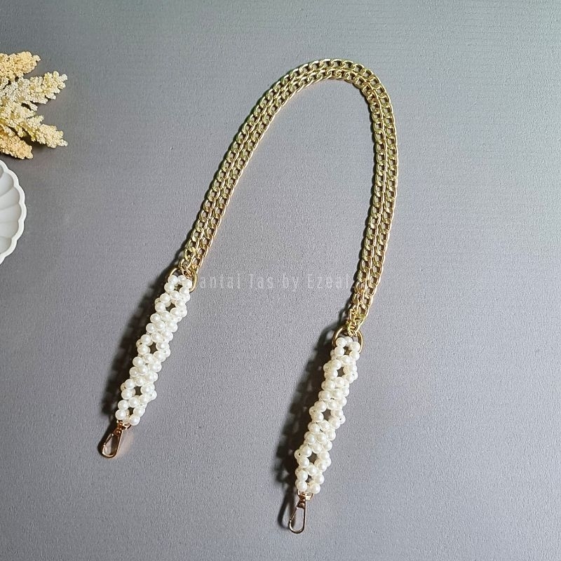 Jual Rantai Tas Gold Premium Selempang Mutiara Rantai Anti Karat Tali Rantai Bag Tas Unik Top ...