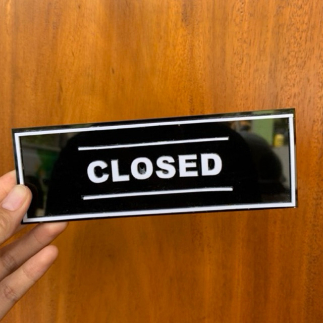 Jual Sign Papan Petunjuk Pintu CLOSED OPEN Custom Tulisan Sign Board ...