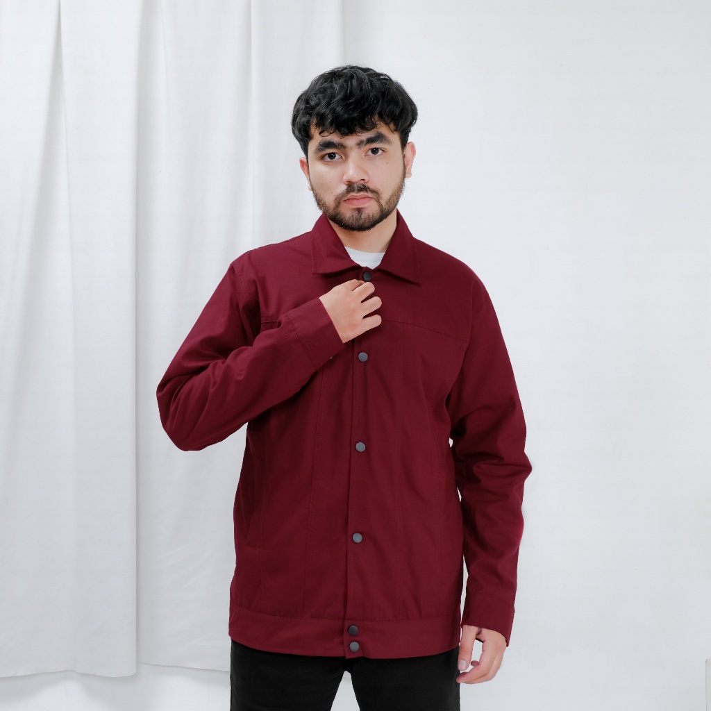 Jual Libra Jaket Trucker Semi Parka Marun Pria Canvas Katun Pakai ...