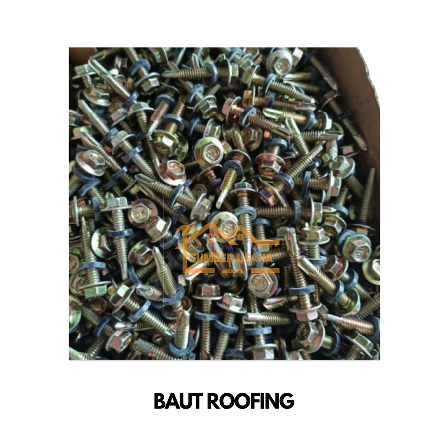 Jual 50PCS SEKRUP SKRUP ROOFING RUFING RUPING KUNING BAUT BAJA RINGAN ...