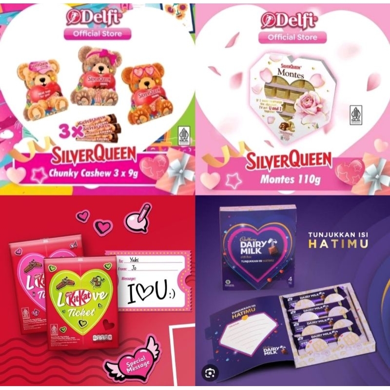 Jual COKLAT VALENTINE SILVERQUEEN BEAR PANDA-BUY 1 GET 1 - CADBURY POP ...