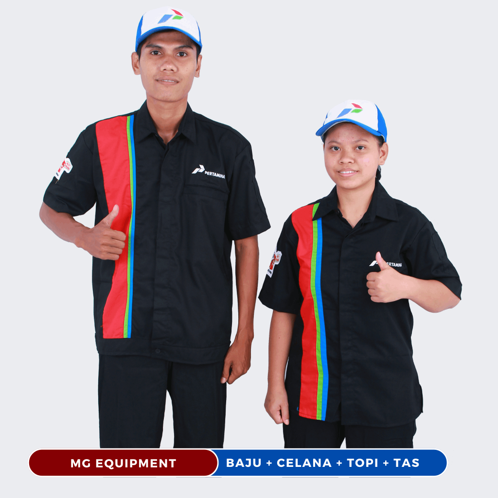 Jual Seragam spbu pertamina pasti prima Operator + Topi + Tas | Shopee ...