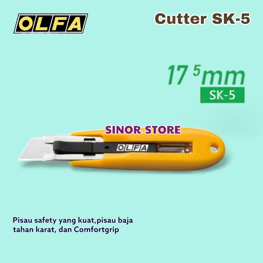 Jual OLFA SAFETY Cutter SK-5 Self Retracting Pisau Ditarik Pegas Otomatis | Shopee Indonesia