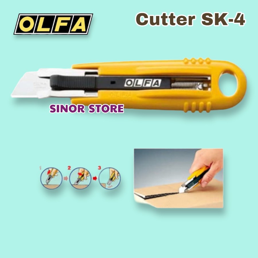 Jual OLFA SAFETY Cutter SK-4 Self Retracting Pisau Ditarik Pegas Otomatis | Shopee Indonesia