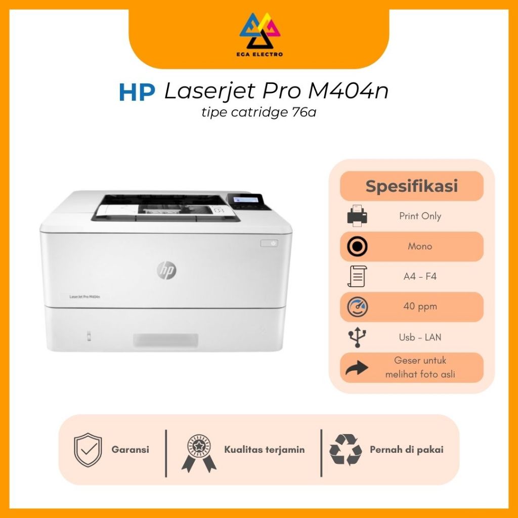 Jual printer hp laserjet pro m404 tipe catridge 76a kondisi second like ...