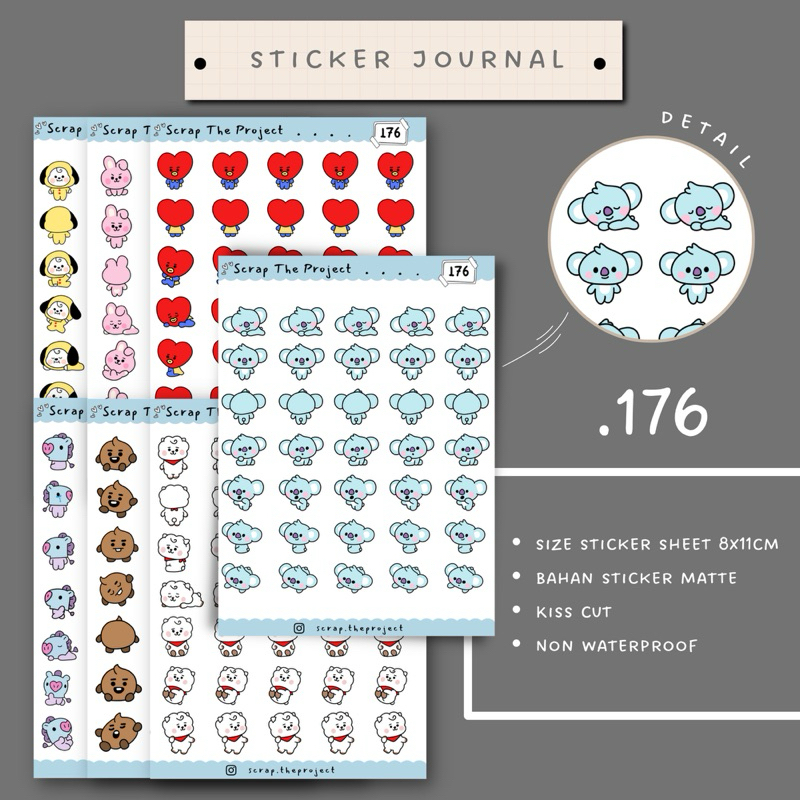 Jual STICKER PLANNER JOURNAL / BT21 CHARACTER EMOJI STICKER / STP - 176 ...
