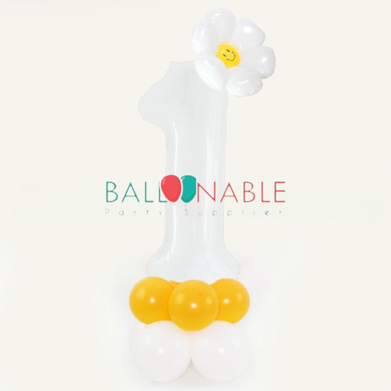 Jual Paket Dekorasi Angka Putih Tema Bunga Daisy (PD244) | Shopee Indonesia
