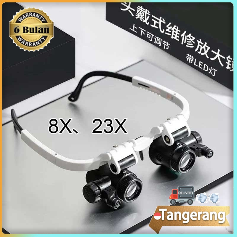 Jual Kacamata Pembesar LED 23x Magnifier / Kacamata Servis Jam Led ...