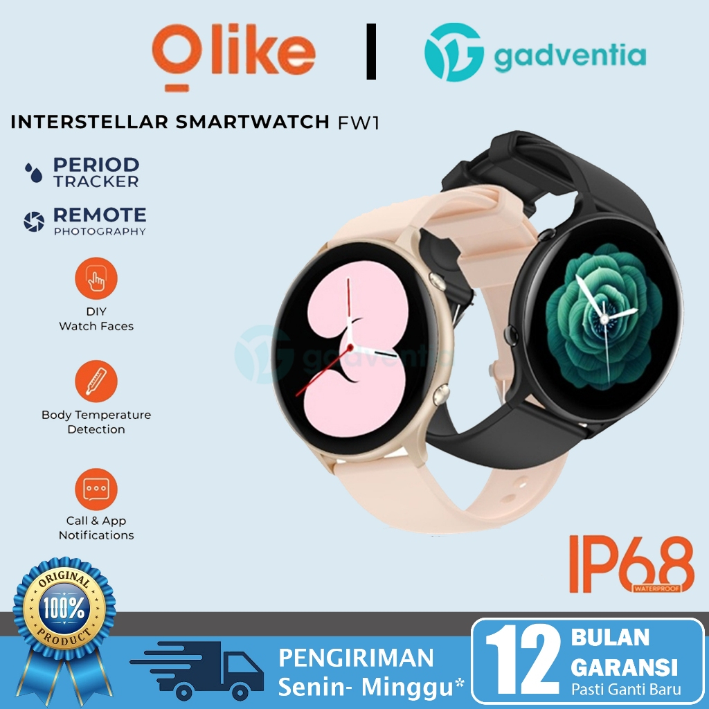 Jual OLIKE FW1 Smartwatch Interstellar Touch IP68 Waterproof Health Sport Jam Smart Watch ...