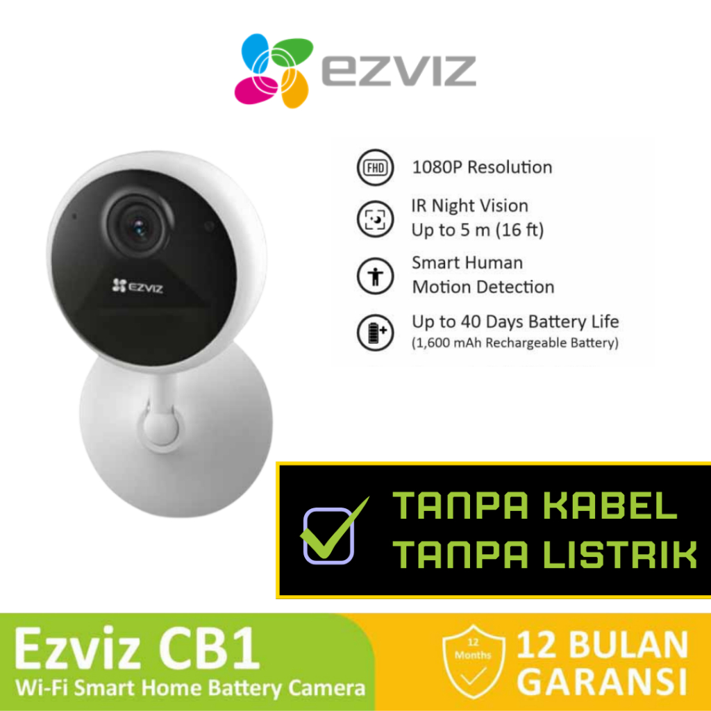 Jual EZVIZ CB1 2MP 1080P USB TYPE-C AUDIO SMART BATTERY INDOOR WIFI ...