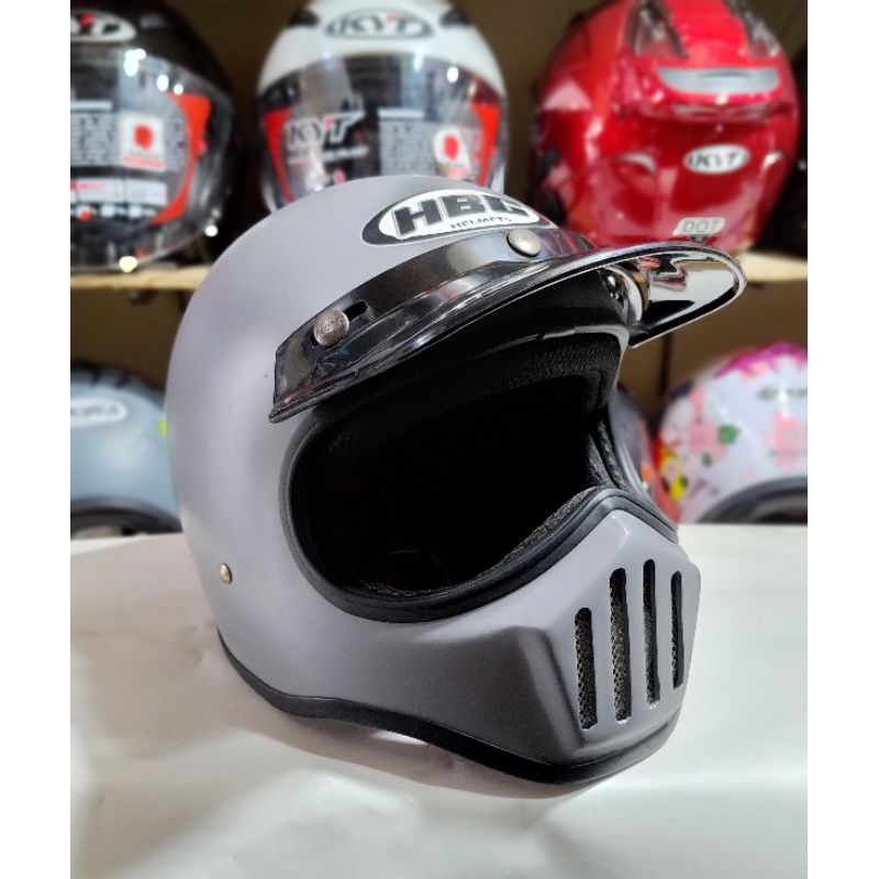 Jual HELM HBC CAKIL SOLID/HELM RETRO FULL FACE | Shopee Indonesia