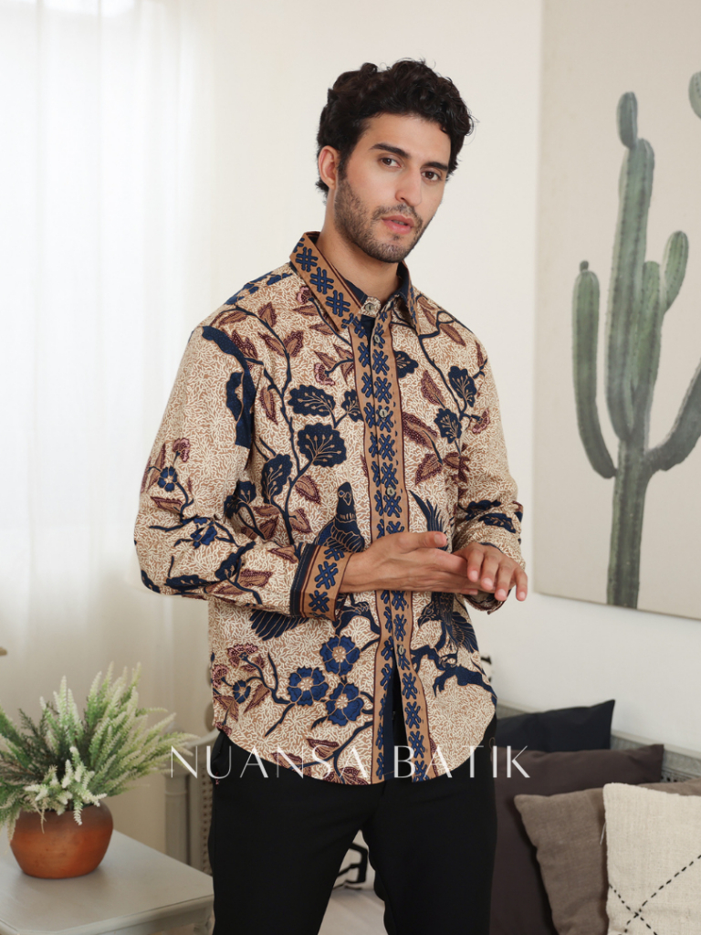 Jual Nuansa Batik Kemeja Batik Pria Lengan Panjang Bahan Katun Stretch ...