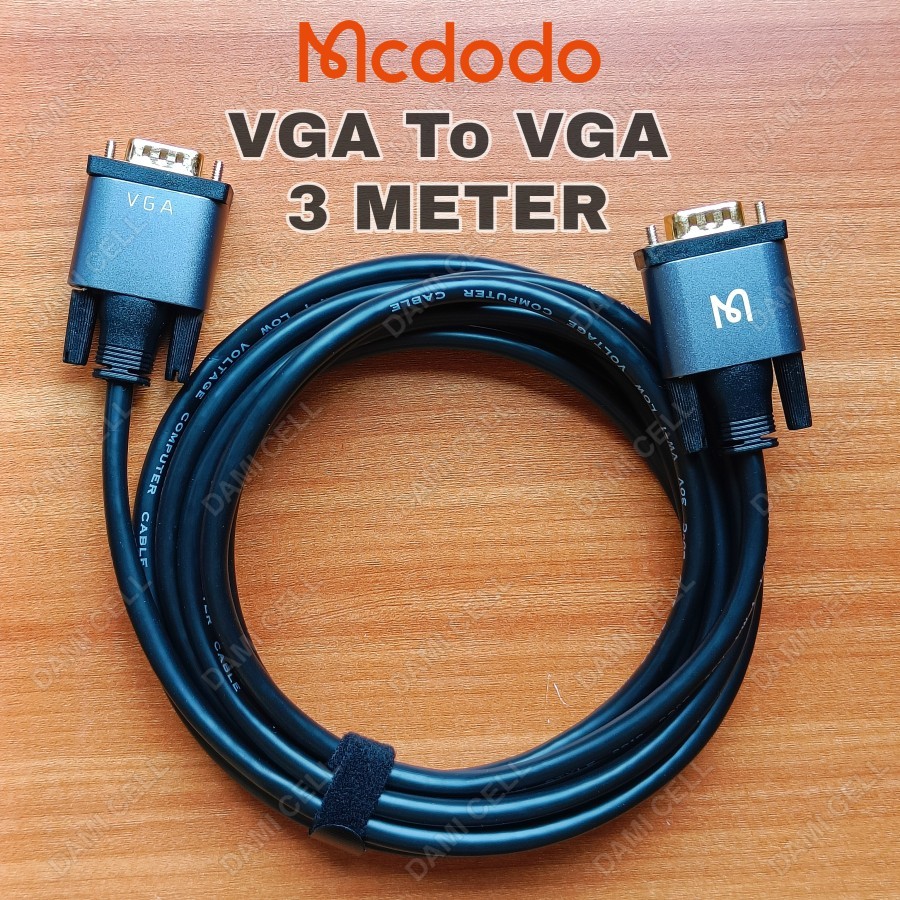 Jual MCDODO CA-1281 Cable VGA To VGA 3 METER Kabel Monitor PC / Proyektor / Laptop | Shopee ...